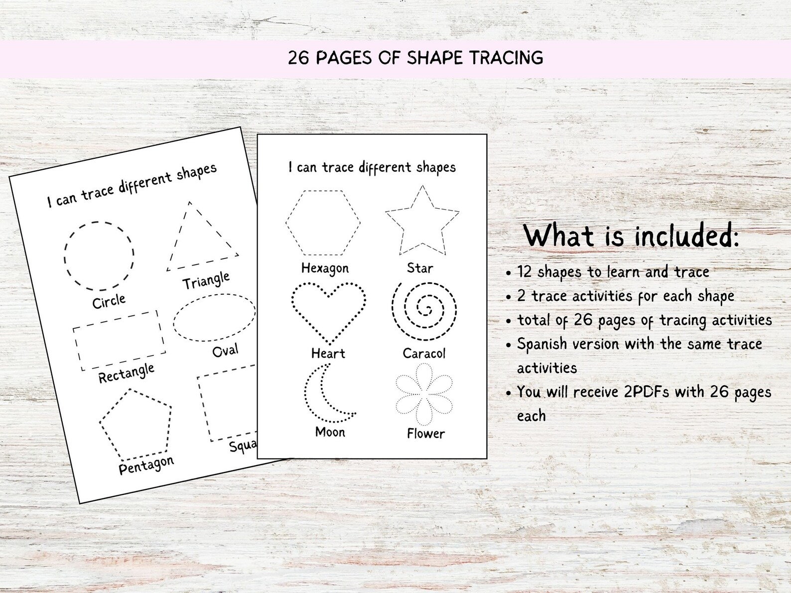 Shape Tracing, Preschool Shape Tracing, Fun Shape Tracing,printable ...