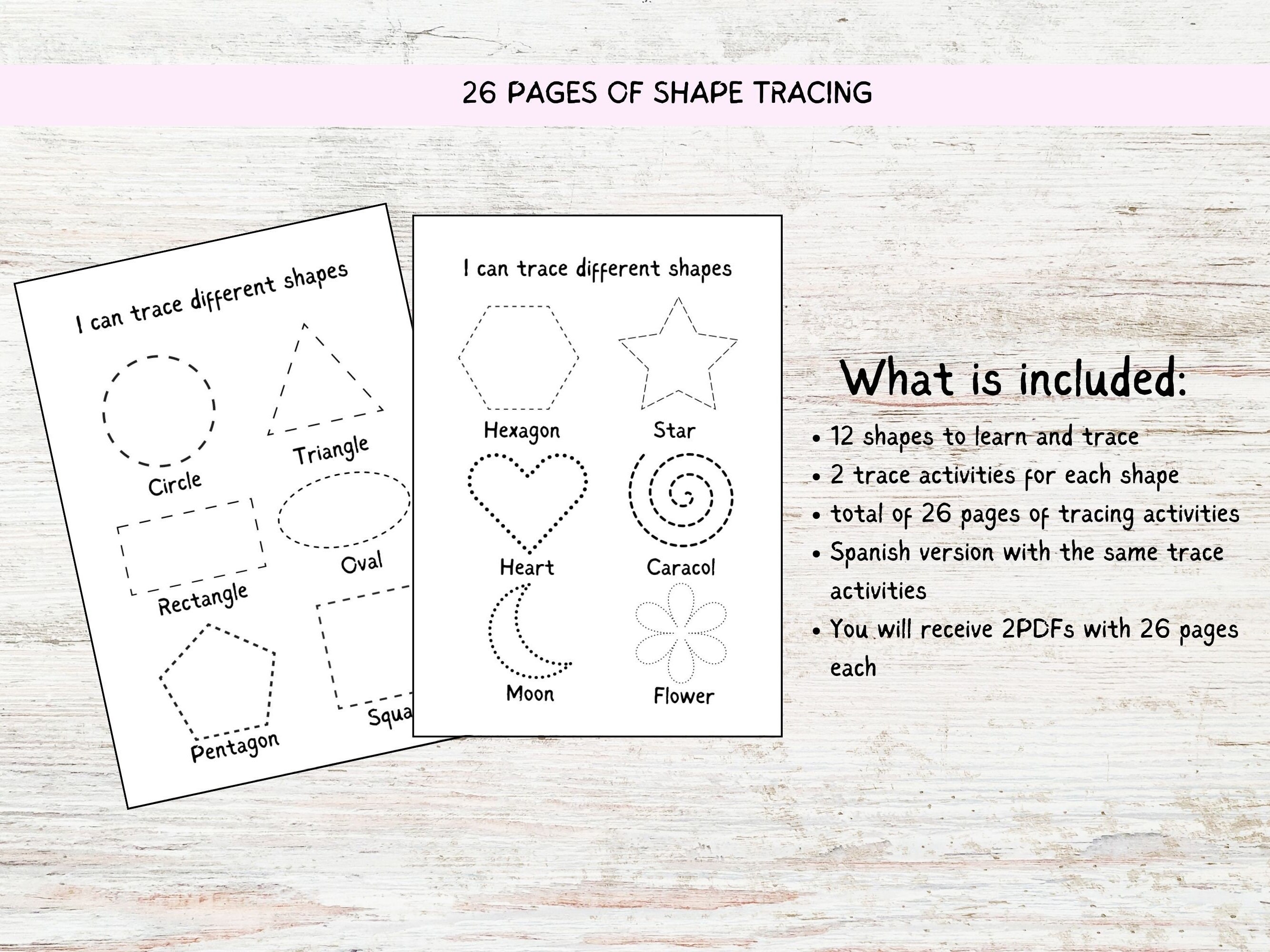 Shape Tracing, Preschool Shape Tracing, Fun Shape Tracing,printable ...