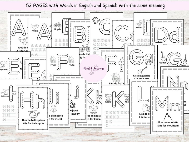 Bilingual Alphabet Tracing,abc Tracing Letters, Tracing Activities ...
