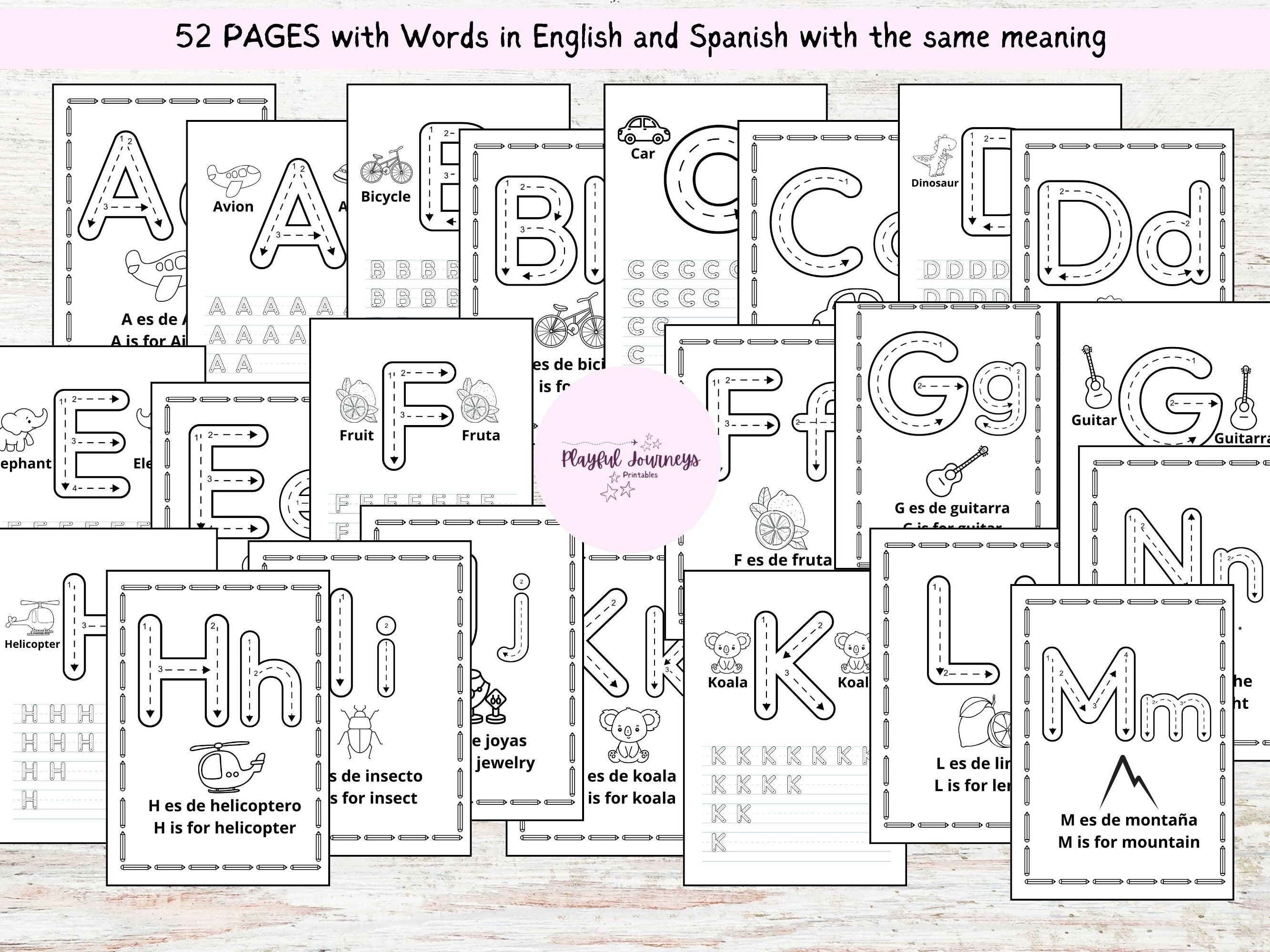 Bilingual Alphabet Tracing,abc Tracing Letters, Tracing Activities ...
