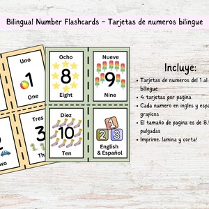 Number Flash Cards,123 Flash Cards, Bilingual Number Flash Cards ...