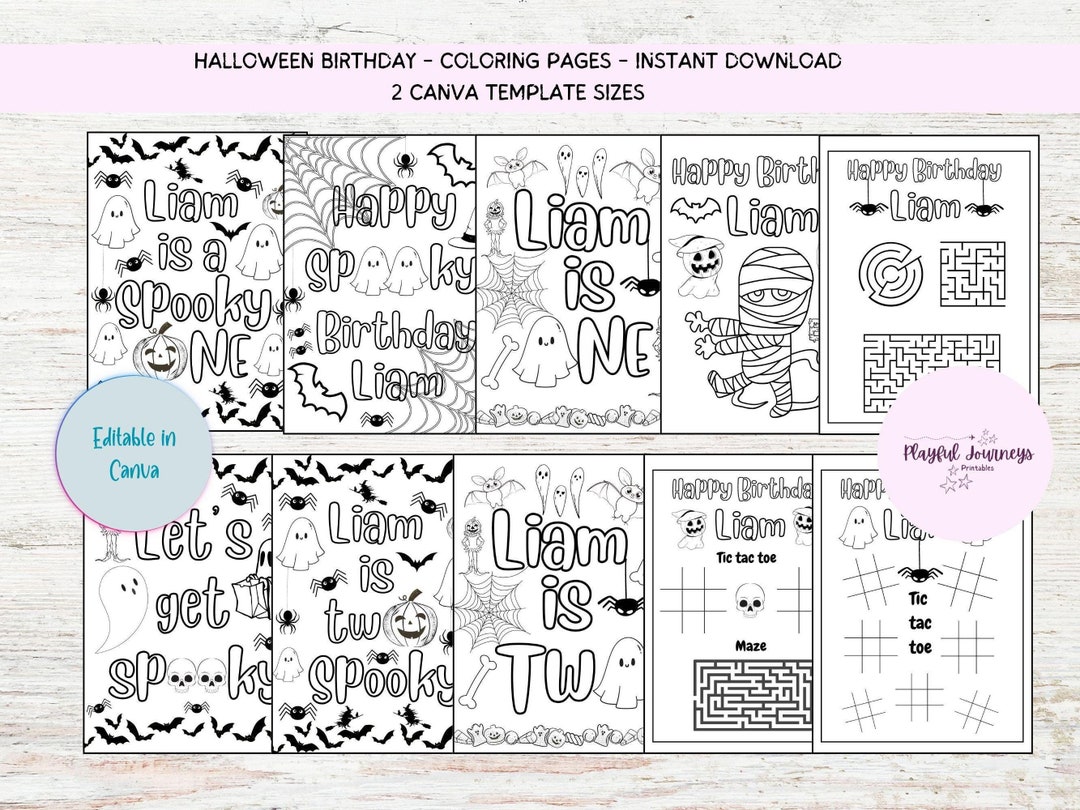 Editable Halloween Coloring Pages,spooky Activity Pages,halloween ...