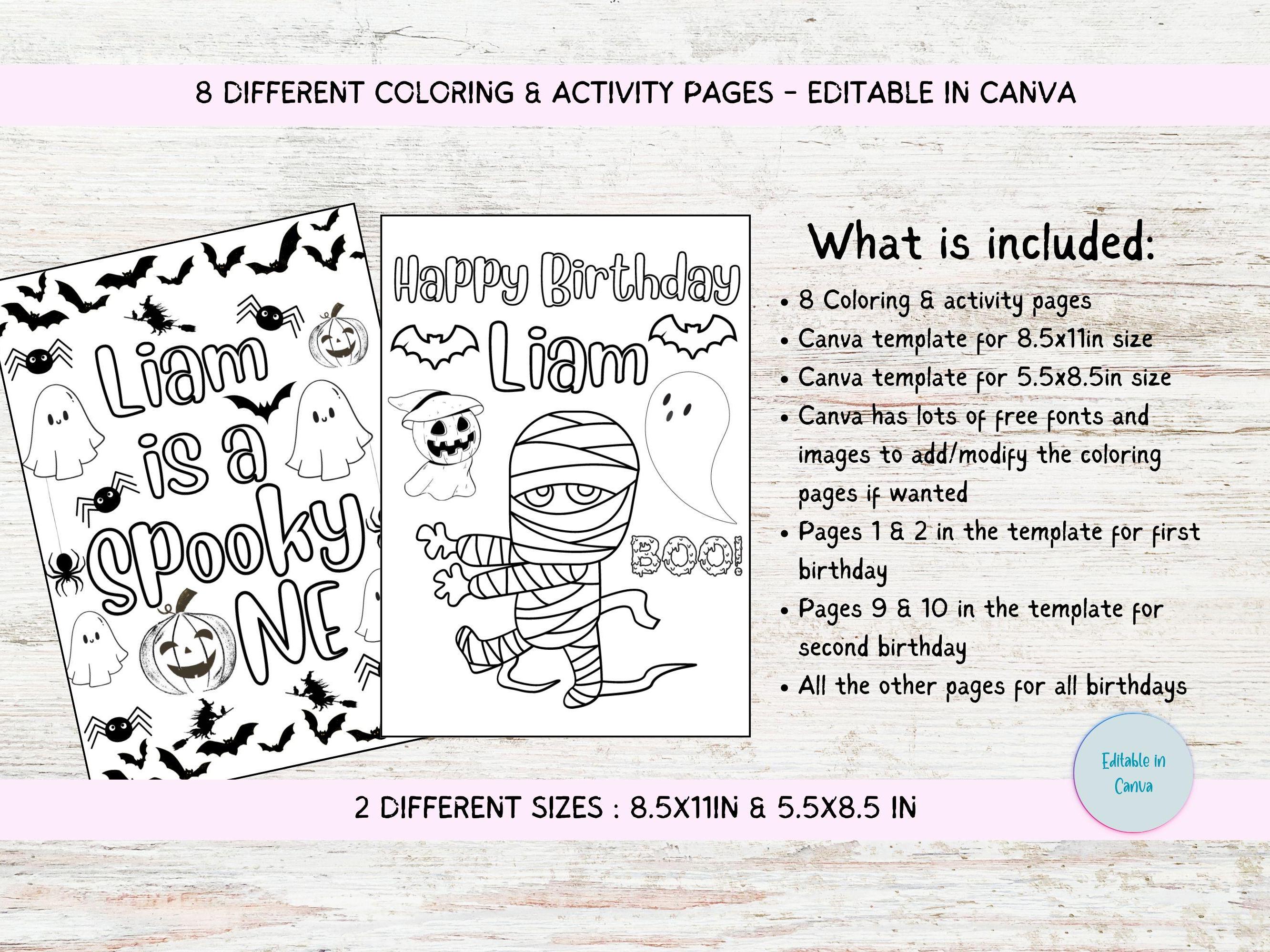 Editable Halloween Coloring Pages,spooky Activity Pages,halloween ...