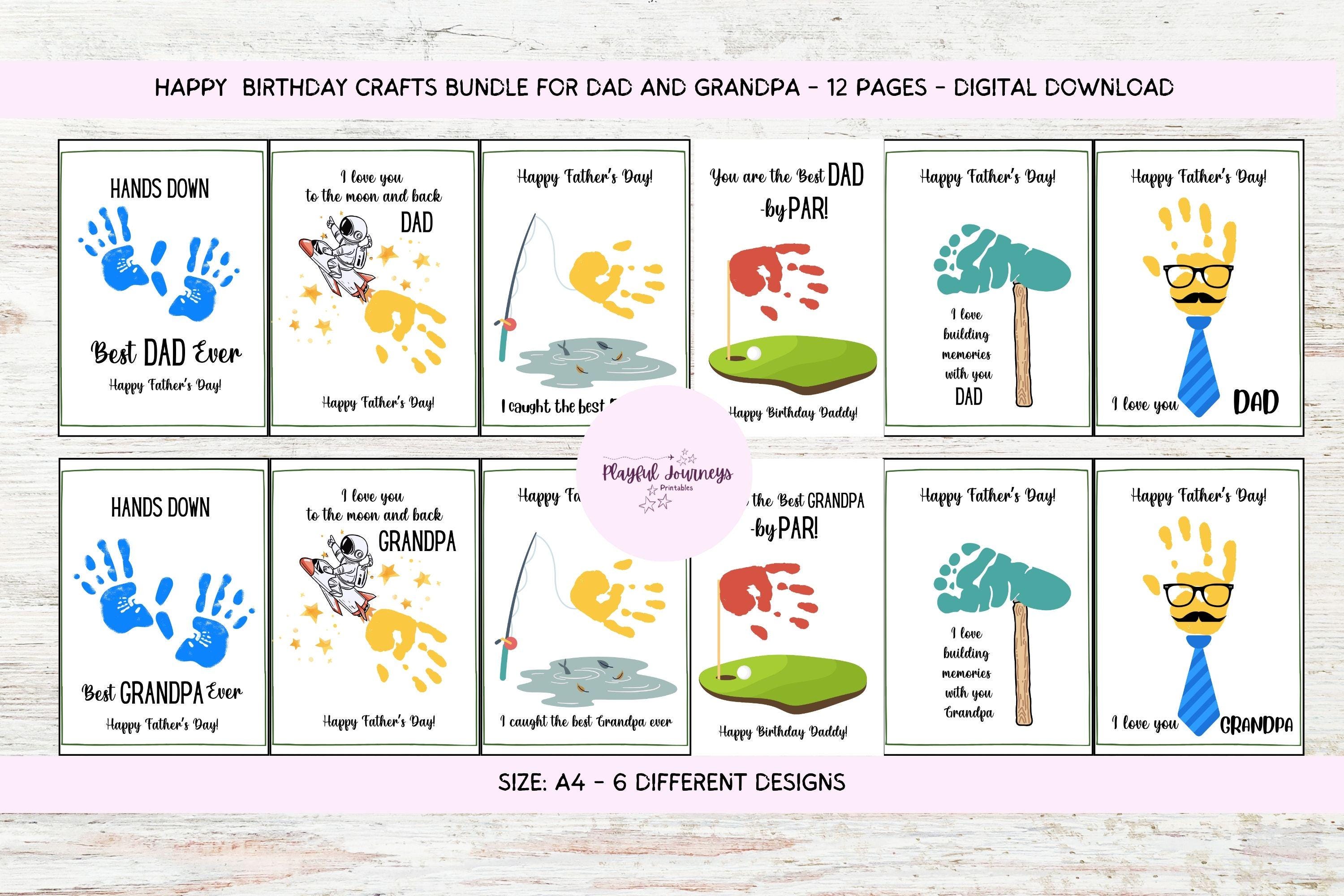 Dad's Birthday Handprint Craft,his Birthday Gift,diy Crafts,his ...