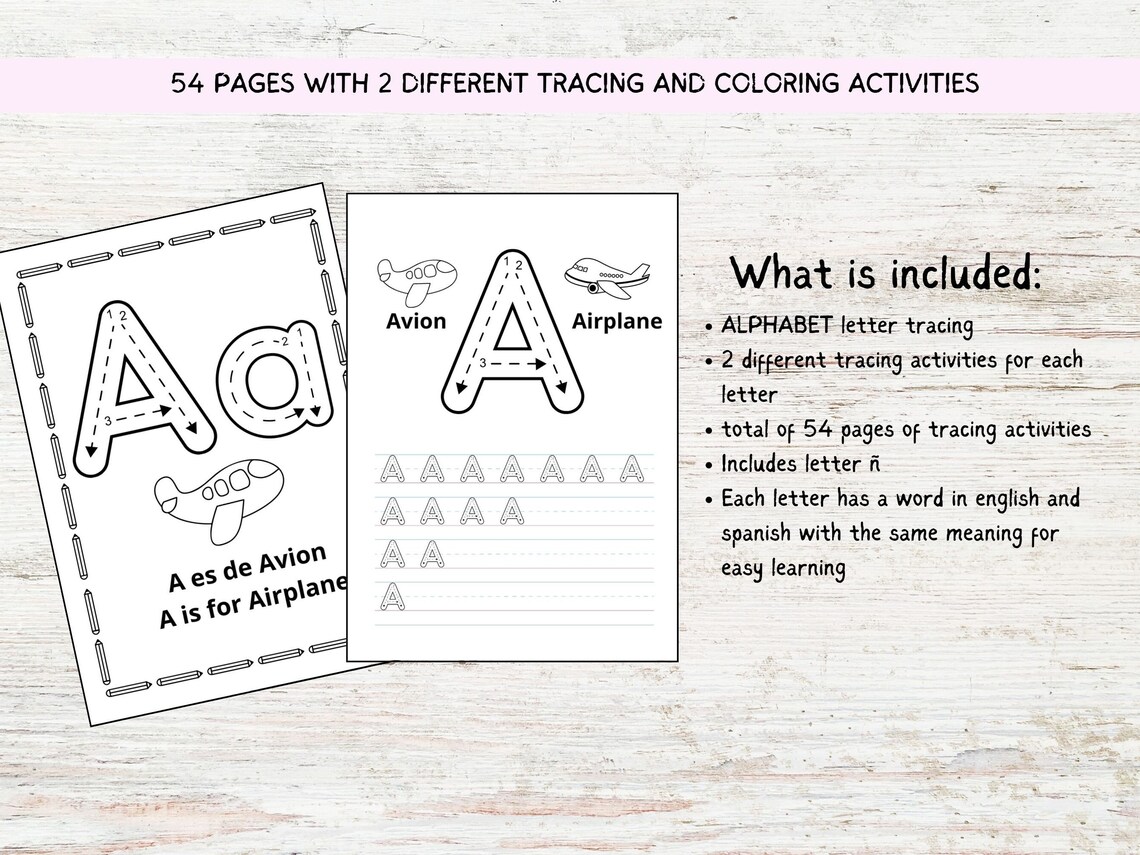 Bilingual Alphabet Tracing,abc Tracing Letters, Tracing Activities ...