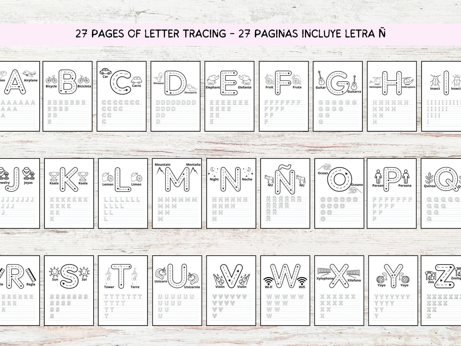 Bilingual Alphabet Tracing,abc Tracing Letters, Tracing Activities ...