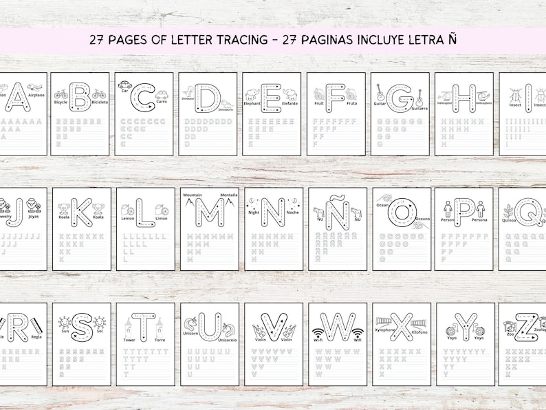 Bilingual Alphabet Tracing,abc Tracing Letters, Tracing Activities ...