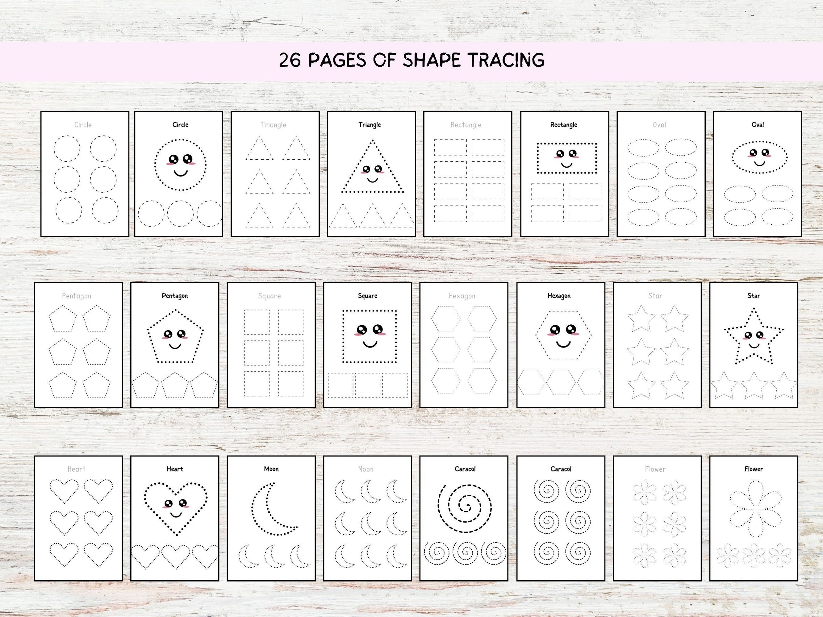 Shape Tracing, Preschool Shape Tracing, Fun Shape Tracing,printable ...