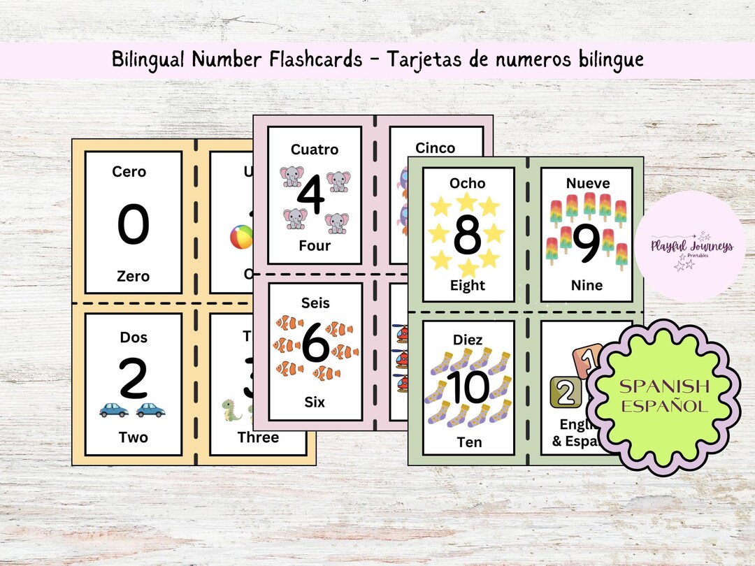 Number Flash Cards,123 Flash Cards, Bilingual Number Flash Cards ...