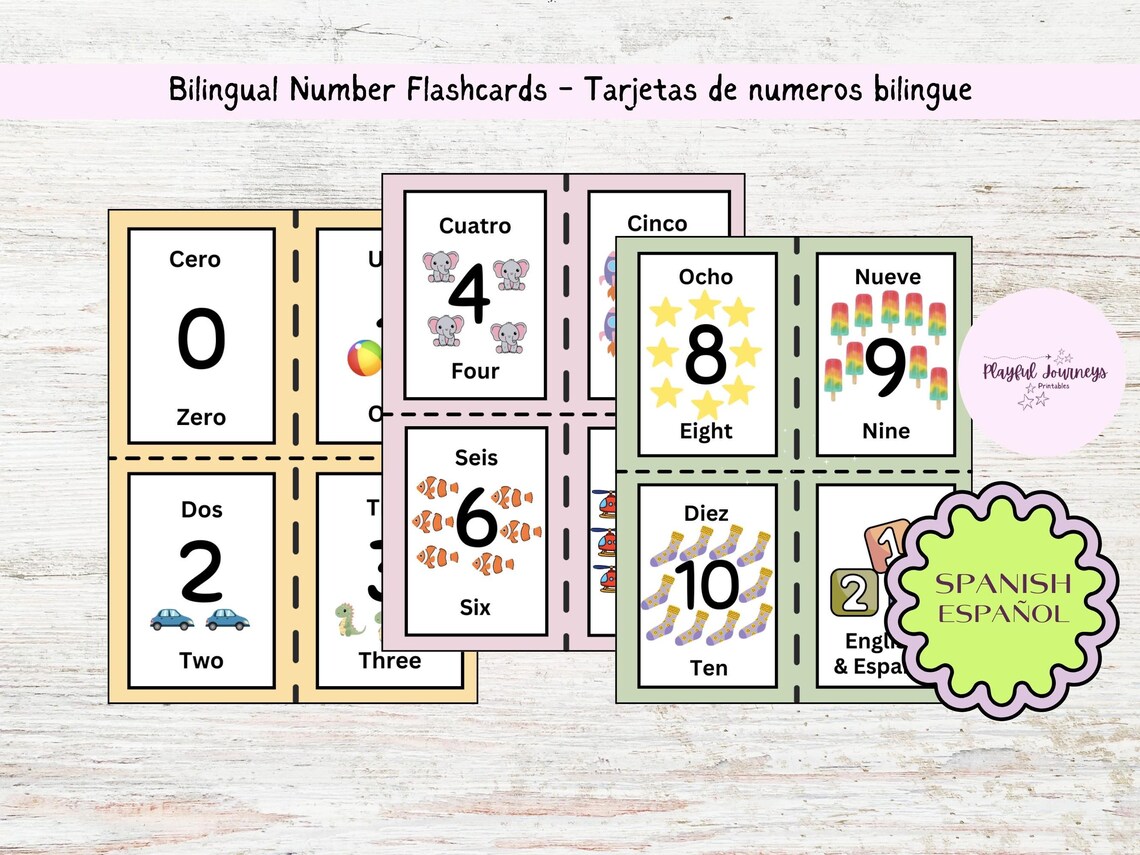 Number Flash Cards,123 Flash Cards, Bilingual Number Flash Cards ...