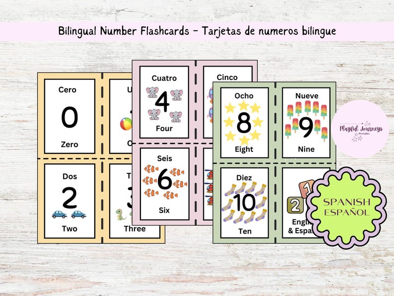 Number Flash Cards,123 Flash Cards, Bilingual Number Flash Cards ...