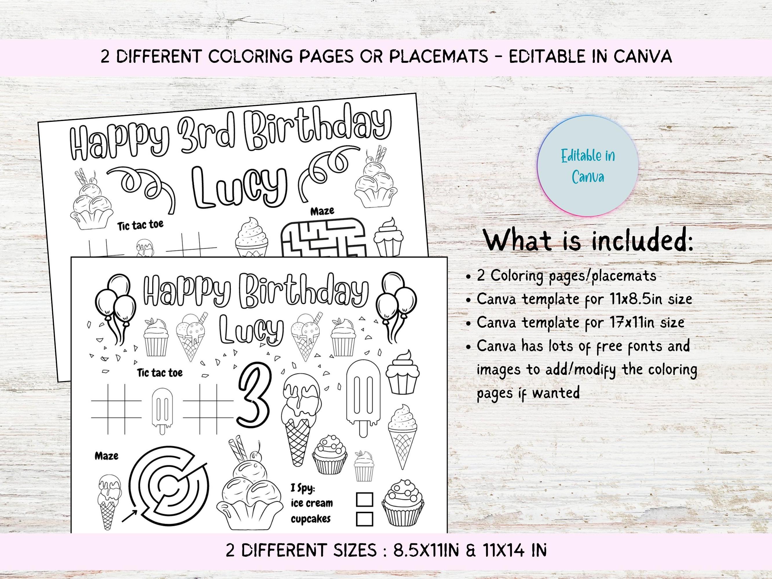 Three Scoops of Fun Birthday Coloring Pages,ice Cream Activity Pages ...