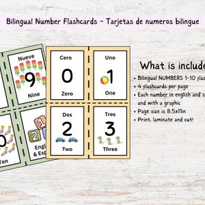 Number Flash Cards,123 Flash Cards, Bilingual Number Flash Cards ...