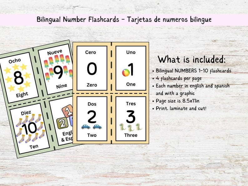 Number Flash Cards,123 Flash Cards, Bilingual Number Flash Cards ...