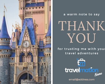 Travel Agent Thank You Note to Client, Thank You Note, Canva Template ...