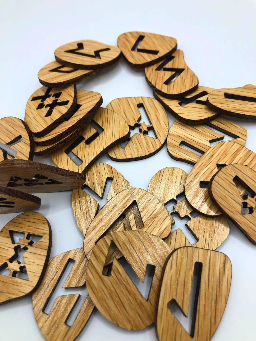 Organically Shaped Wooden Divination Rune Set, Crafted by the Green ...