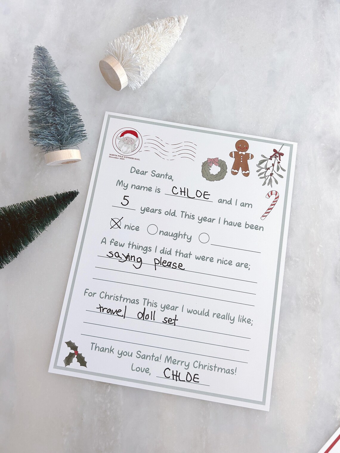 Dear Santa Letter Printabletemplates | Customizable Christmas Wish List ...