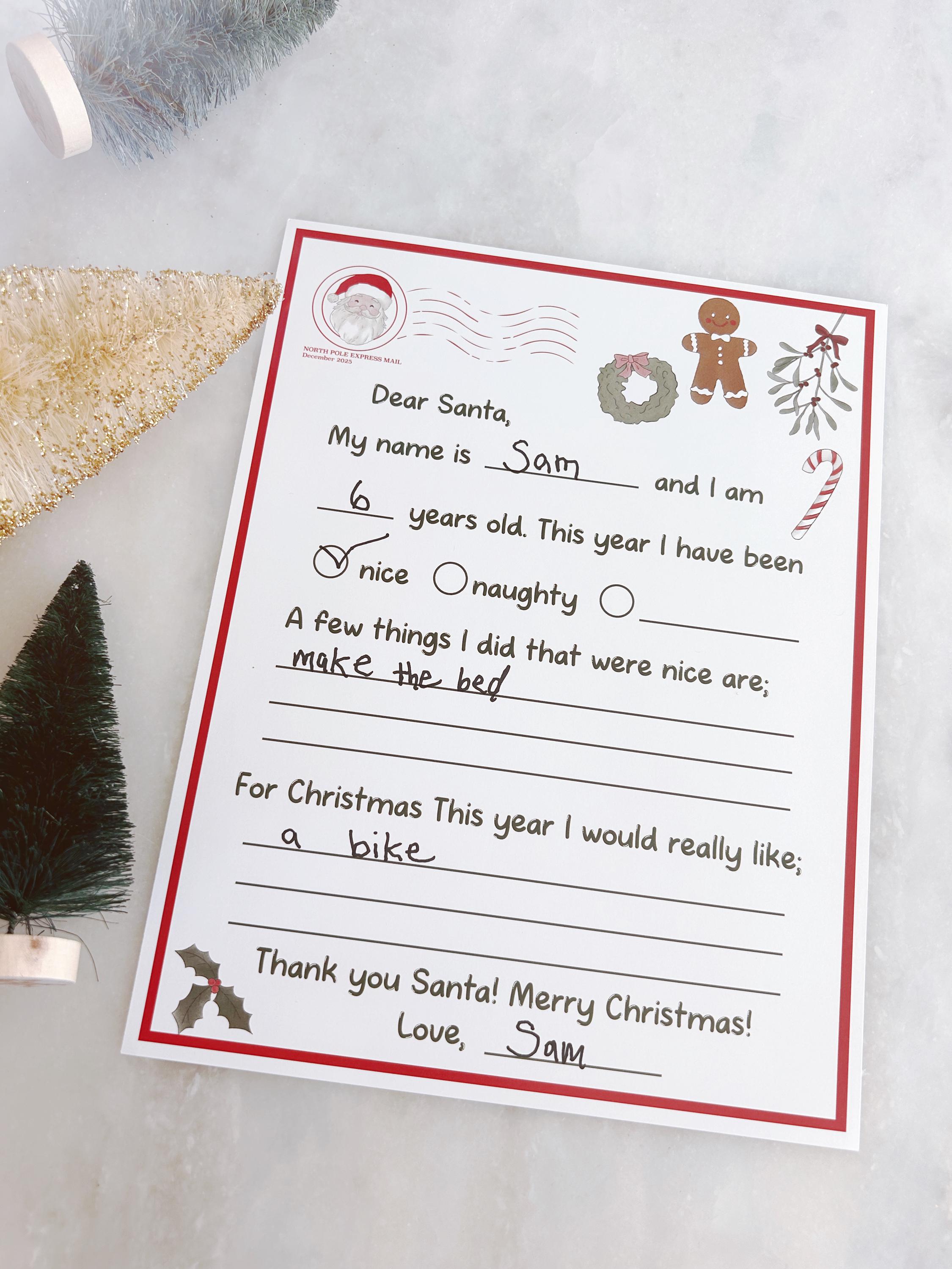 Dear Santa Letter Printabletemplates | Customizable Christmas Wish List ...