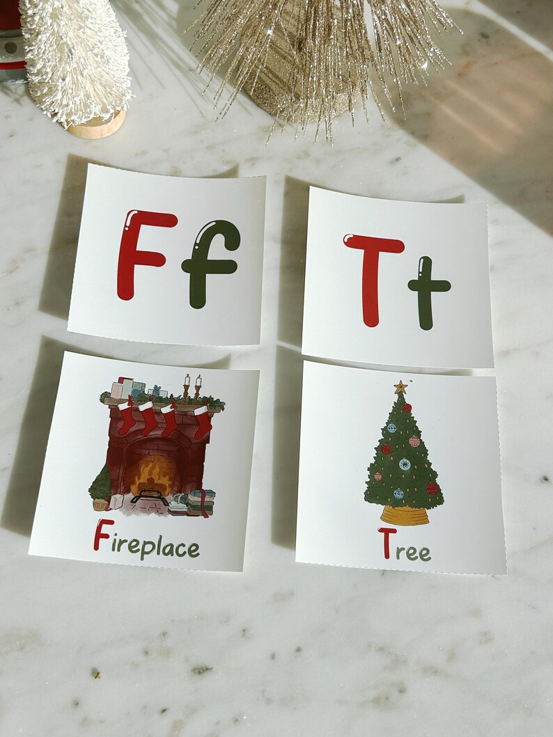 Holiday Alphabet Matching Printable Flashcards | Festive ABC Learning ...