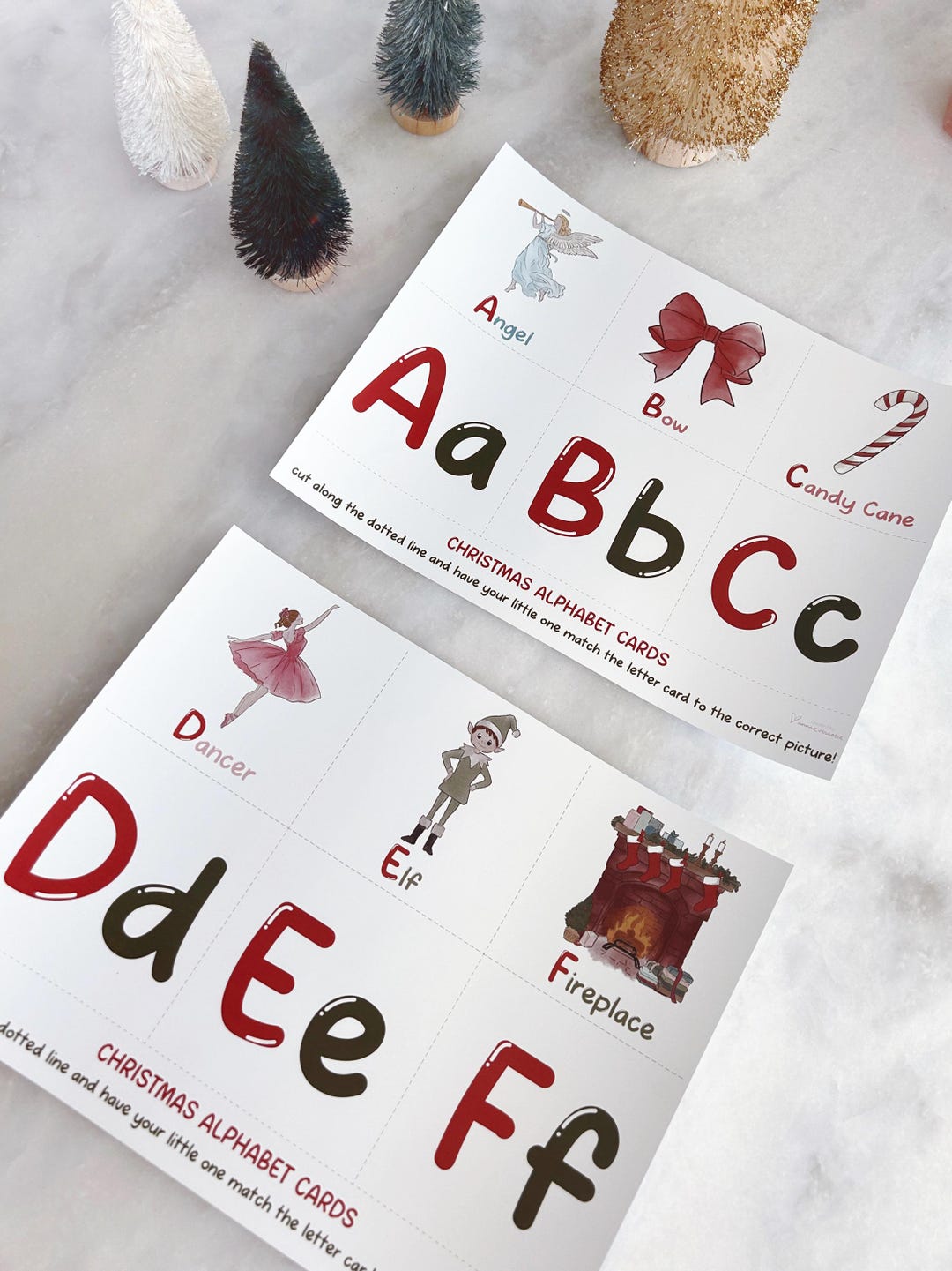 Holiday Alphabet Matching Printable Flashcards | Festive ABC Learning ...