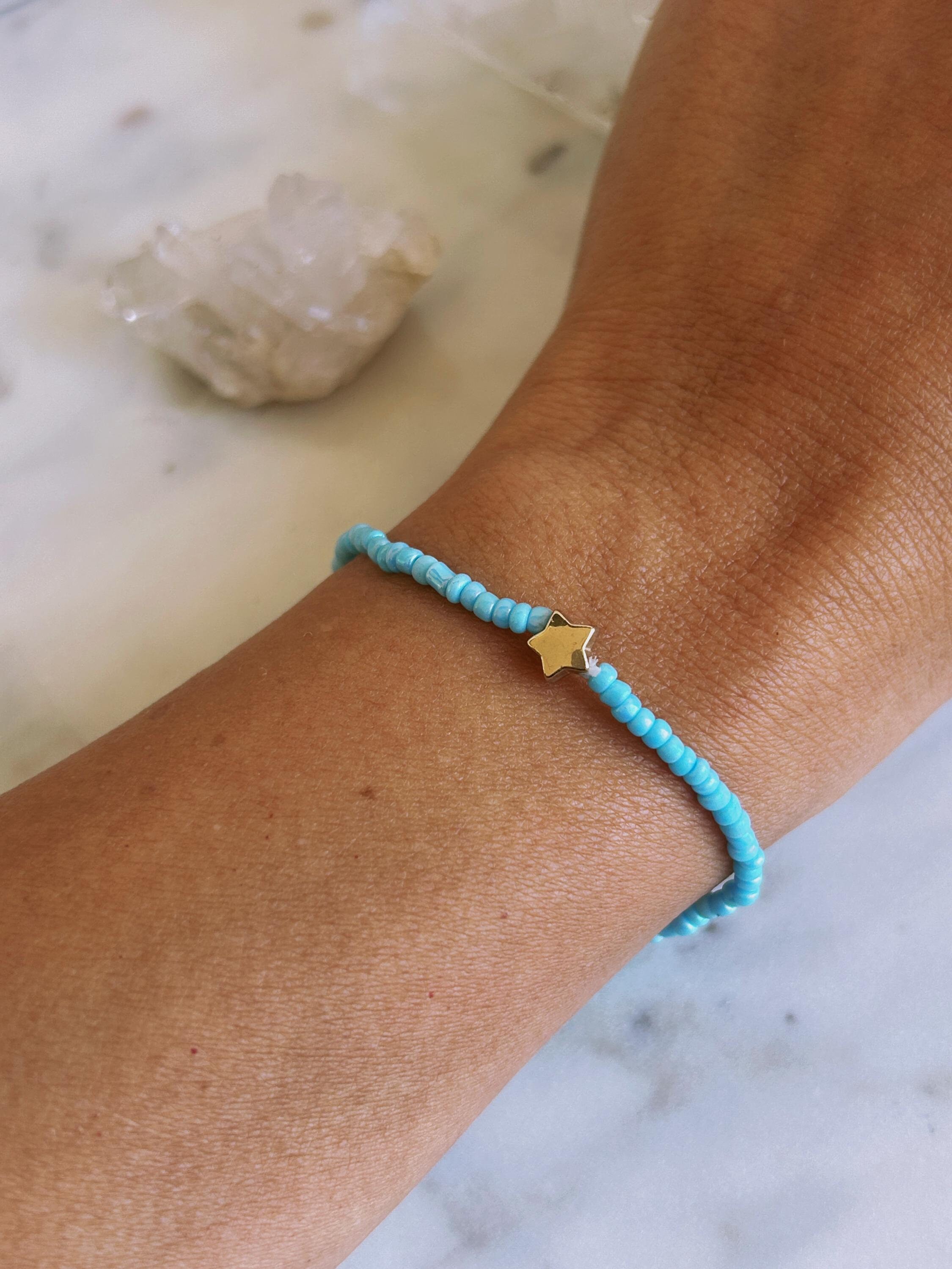 Blue Friendship Bracelet - Dark Blue or Light Blue Iridescent Finish ...