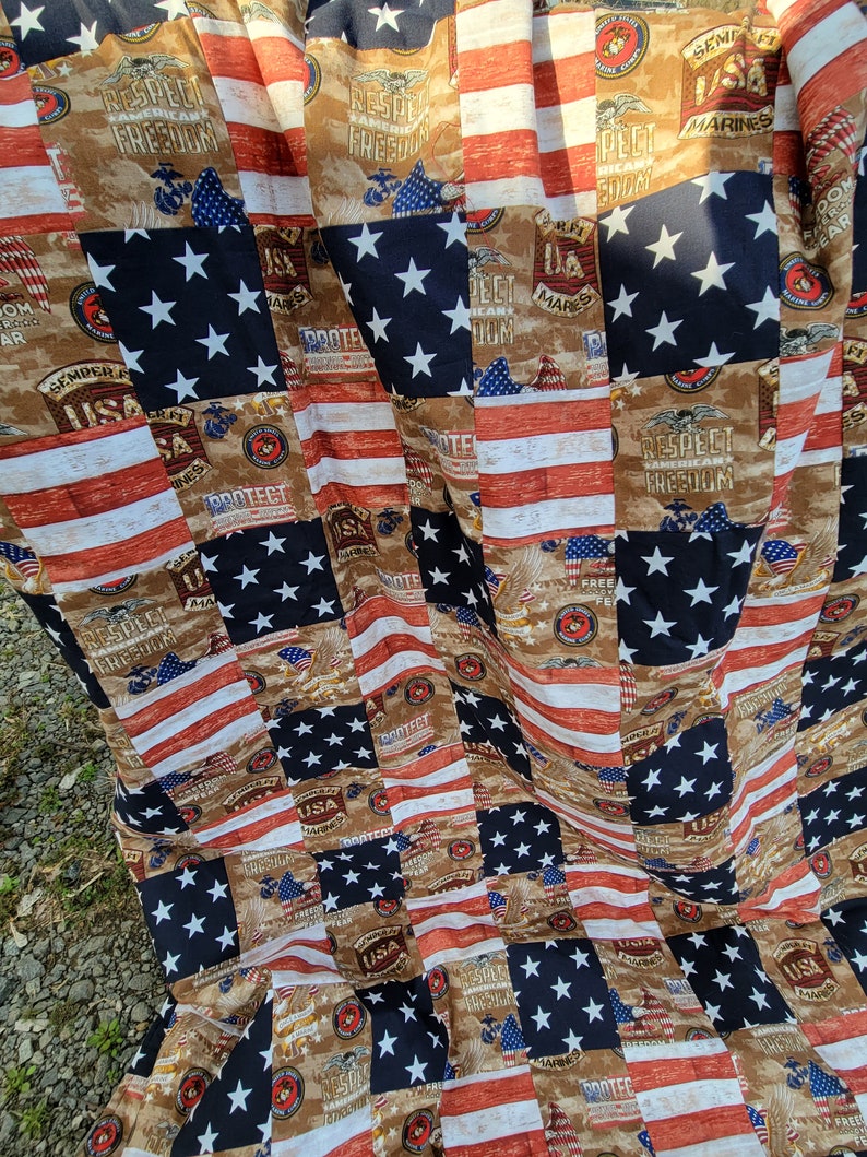 US Marine Corps Homemade Block Quilt made to Order Made in the USA USMC ...