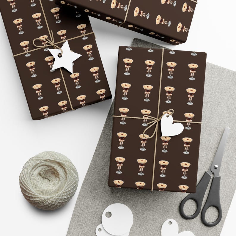 Martini Wrapping Paper, Holiday Gift Wrap, Espresso Martini Print, Funny Giftwrap, Funky ...