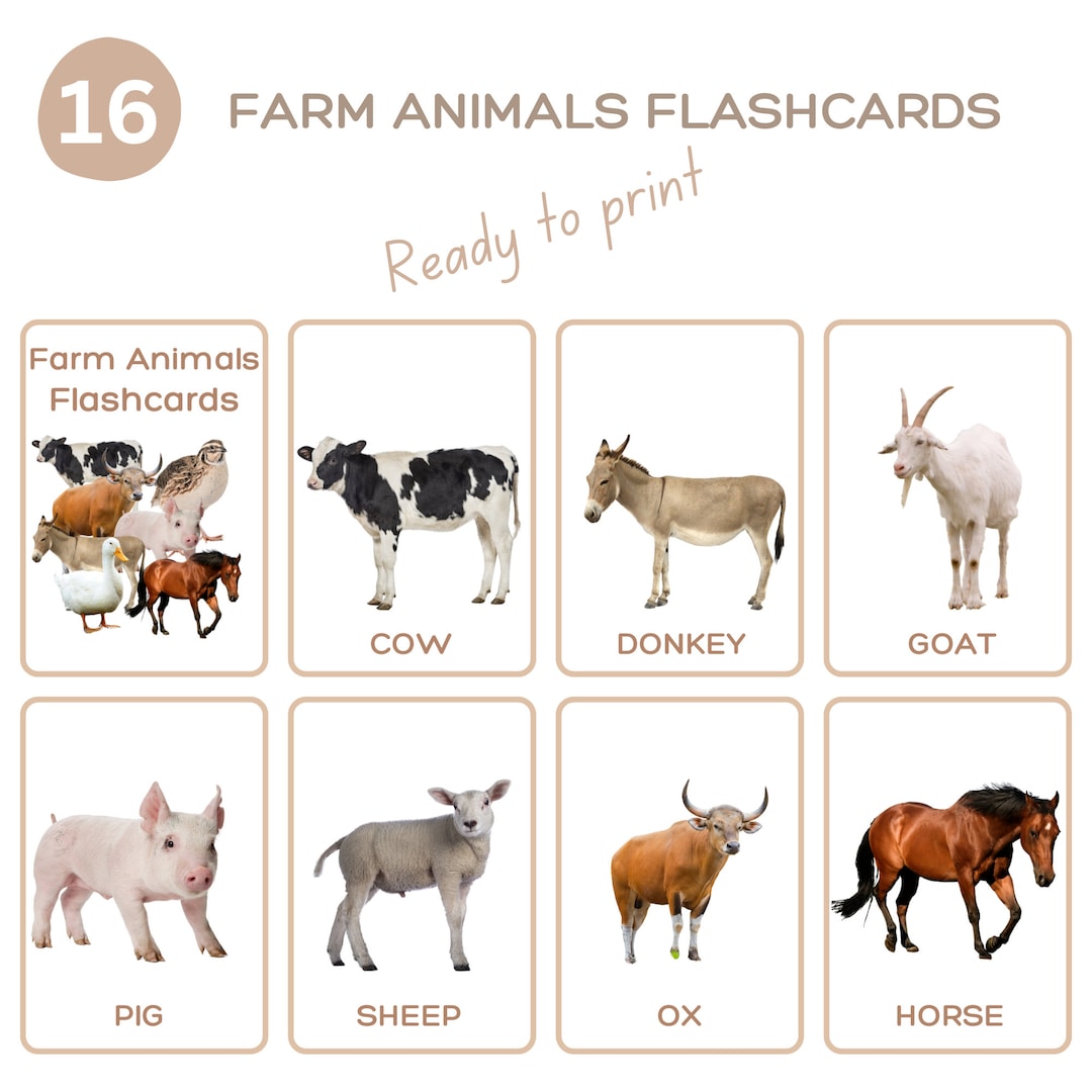 Tarjetas didácticas de animales de granja para imprimir, Tarjetas ...