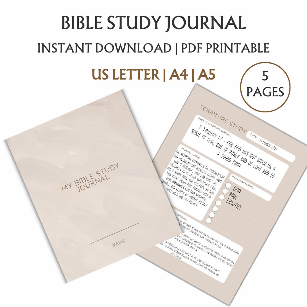 Digital Bible Study Journal Printable Journal Scripture Study ...