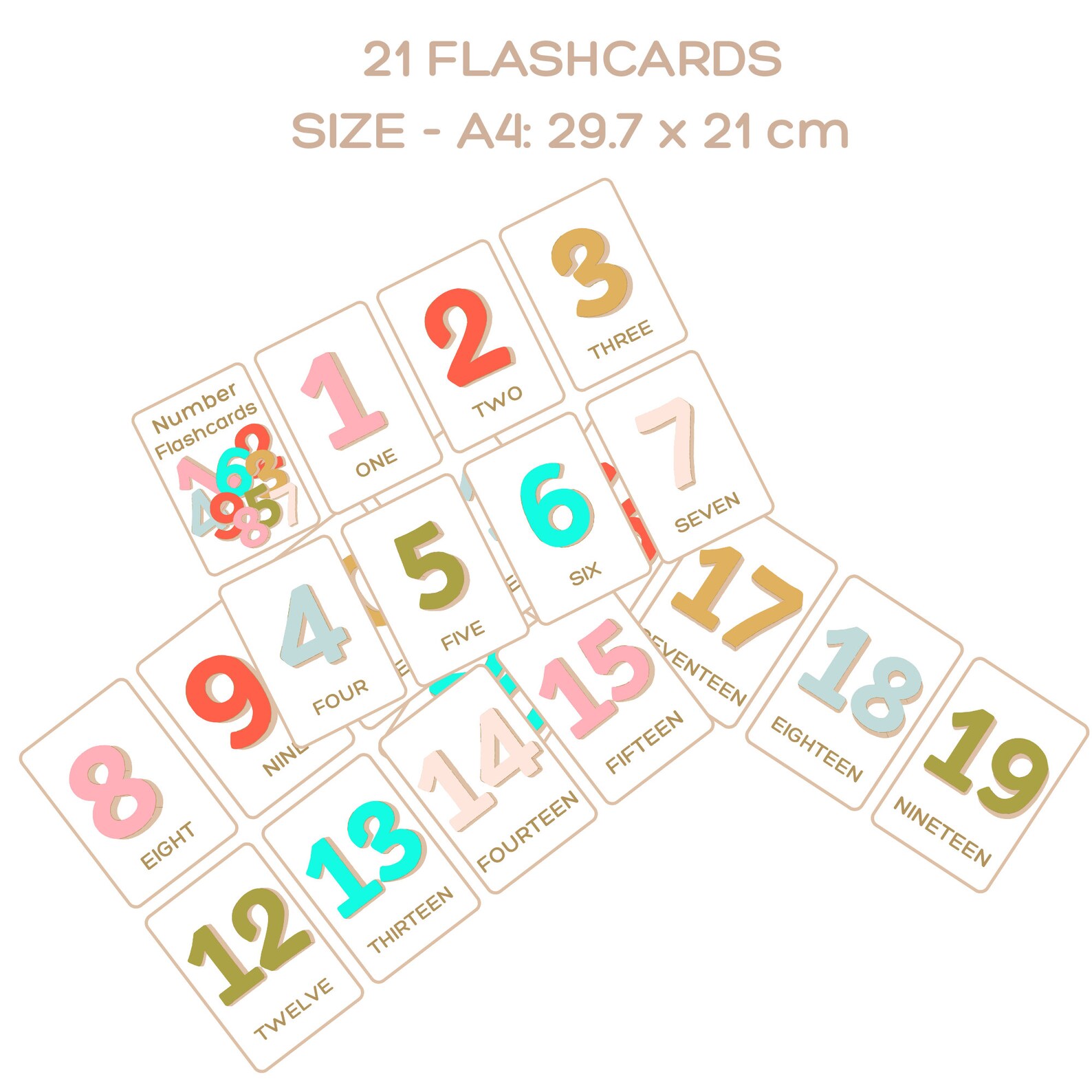 Number Flash Cards Printable | Preschool Counting Flash Cards | Number ...