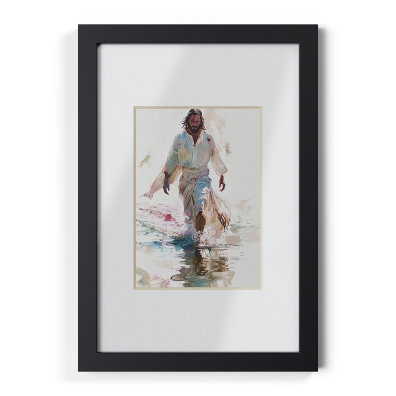 Divine Serenity Jesus Walking on Water Wall Poster Matthew 14 25 33 - Etsy