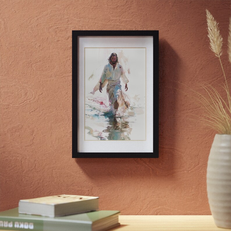 Divine Serenity Jesus Walking on Water Wall Poster Matthew 14 25 33 - Etsy