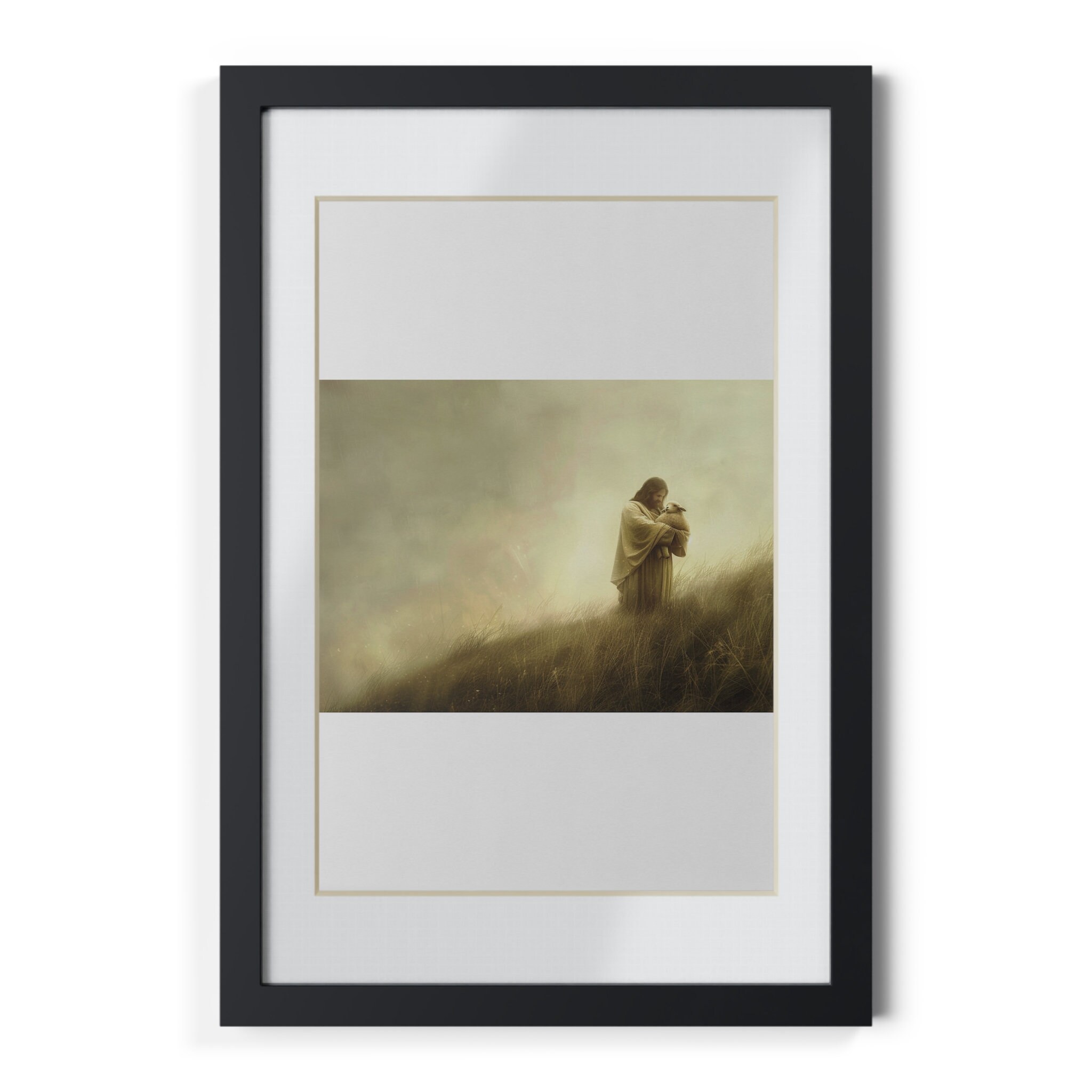 Guided by Love Jesus, the Good Shepherd, Wall Poster Luke 15:3-7 Framed ...