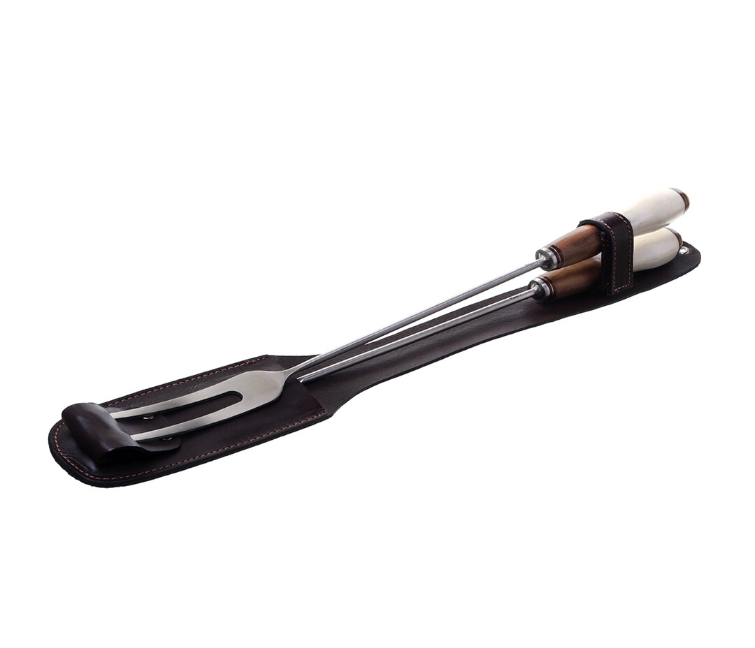 Argentine Grill Set for BBQ with Cow Bone and Wood Handle For making ...