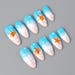 Custom Ocean Theme Fake Nails, Blue Press on Nails Short Almond, Summer ...