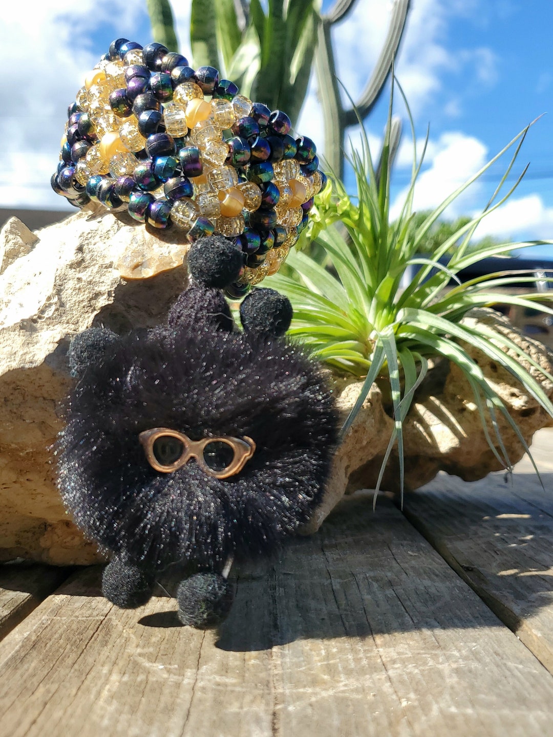 Double X Base black Fuzzy Kandi Cuff - Etsy
