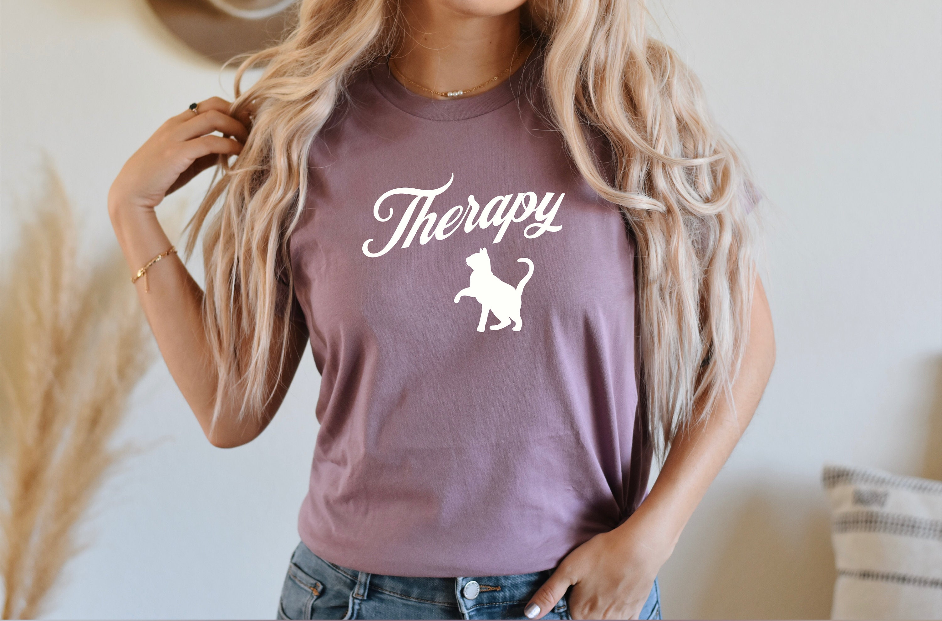 Therapy Cat, Cute Cat Shirt, Cat Lover Mom Shirt, Cat Mom Gift Tee ...