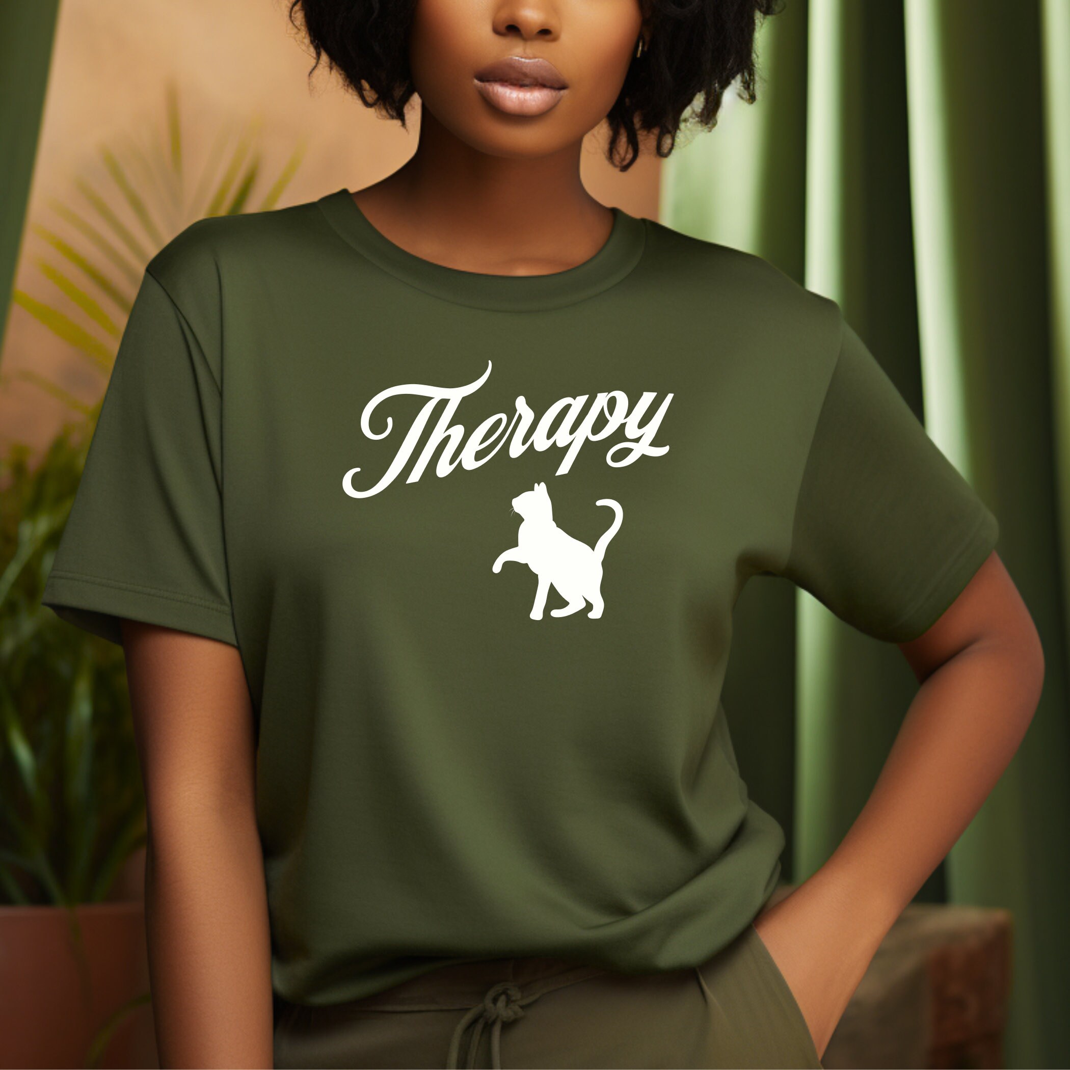 Therapy Cat, Cute Cat Shirt, Cat Lover Mom Shirt, Cat Mom Gift Tee ...