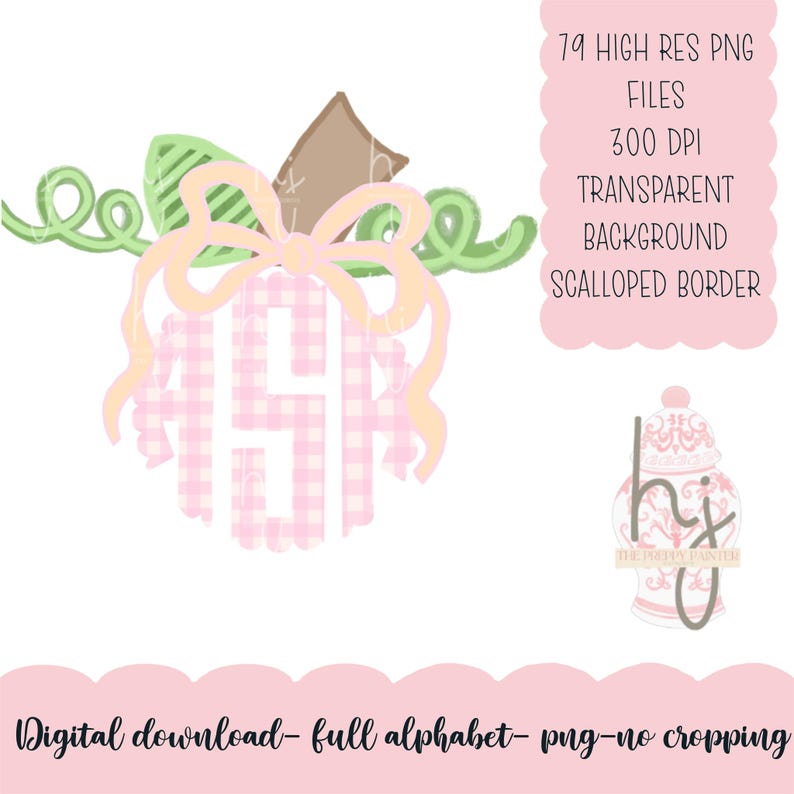 Pumpkin Scallop Monogram Alphabet PNG | Digital Download | Autumn ...