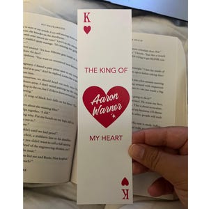 Aaron Warner Shatter Me Inspired Bookmark, Gift for Book Lovers ...