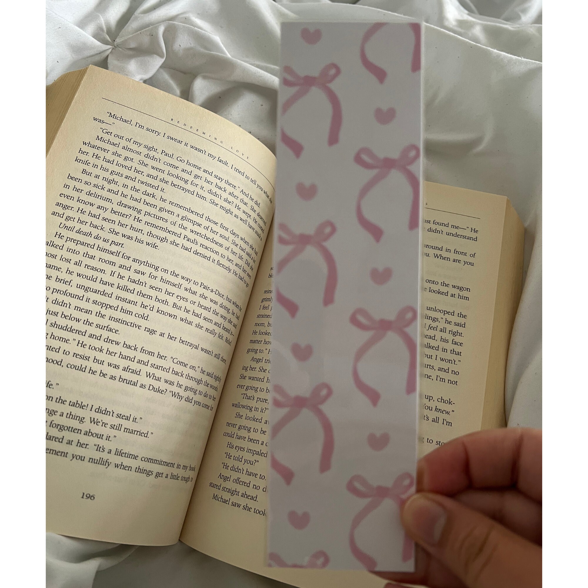 Coquette Bow Bookmark Pink Coquette Bookmark for Book Lovers Girly Pink ...