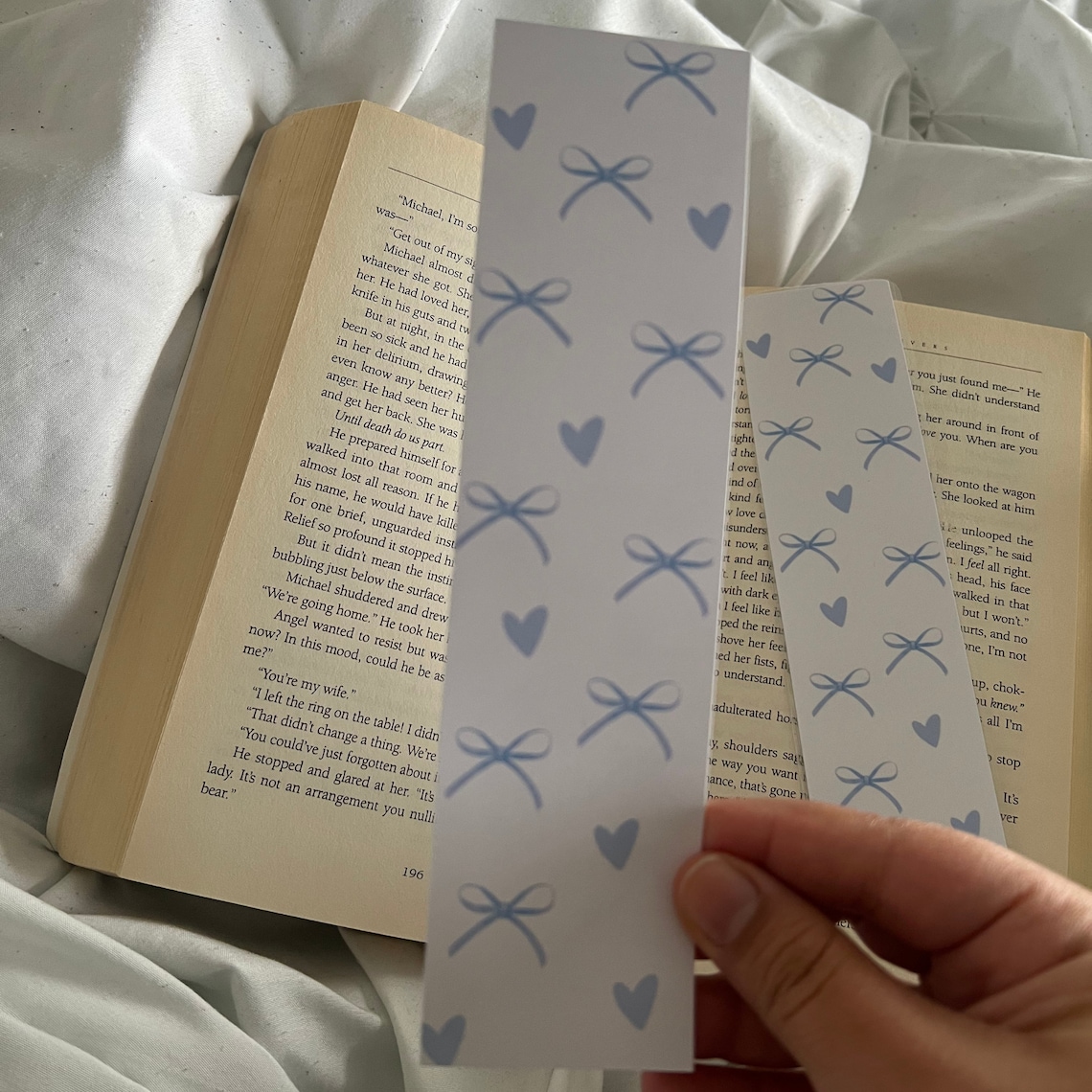 Blue Ribbon Bow Bookmark Collection, Bookmark With Bows, Book Lover ...