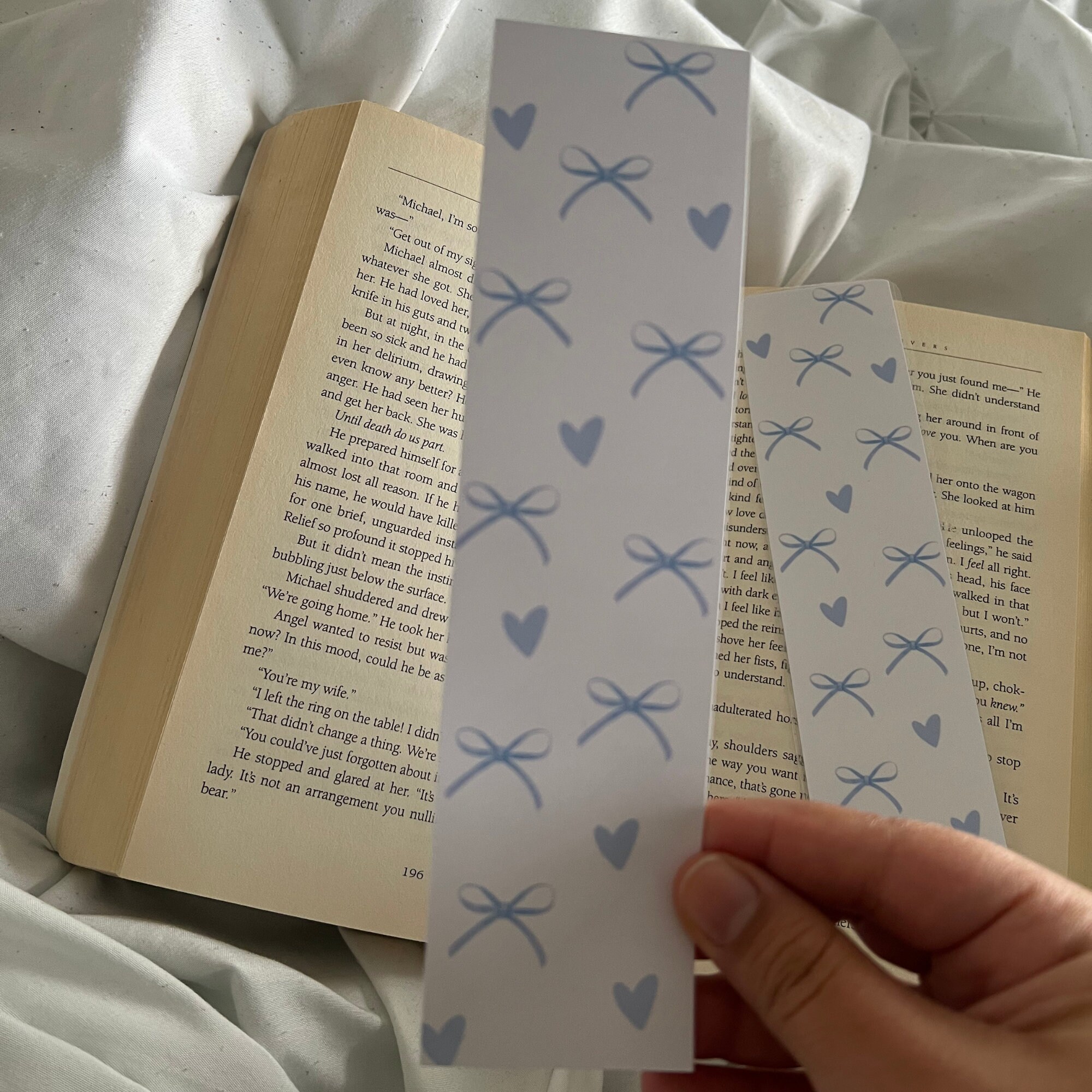 Blue Ribbon Bow Bookmark Collection, Bookmark With Bows, Book Lover ...