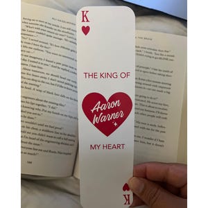 Aaron Warner Shatter Me Inspired Bookmark, Gift for Book Lovers ...