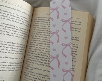 Coquette Bow Bookmark Pink Bookmark With Ribbon Pink Coquette Bookmark ...