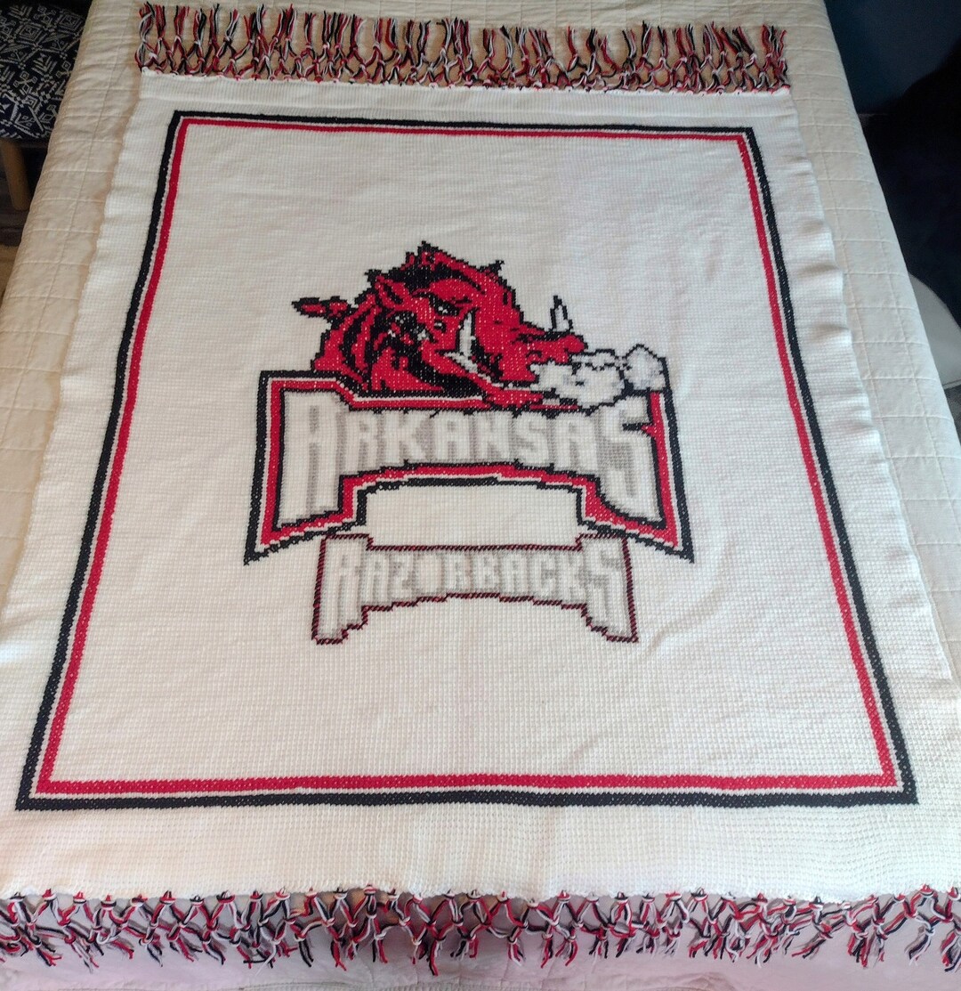 Arkansas Razorbacks Afghan - Etsy
