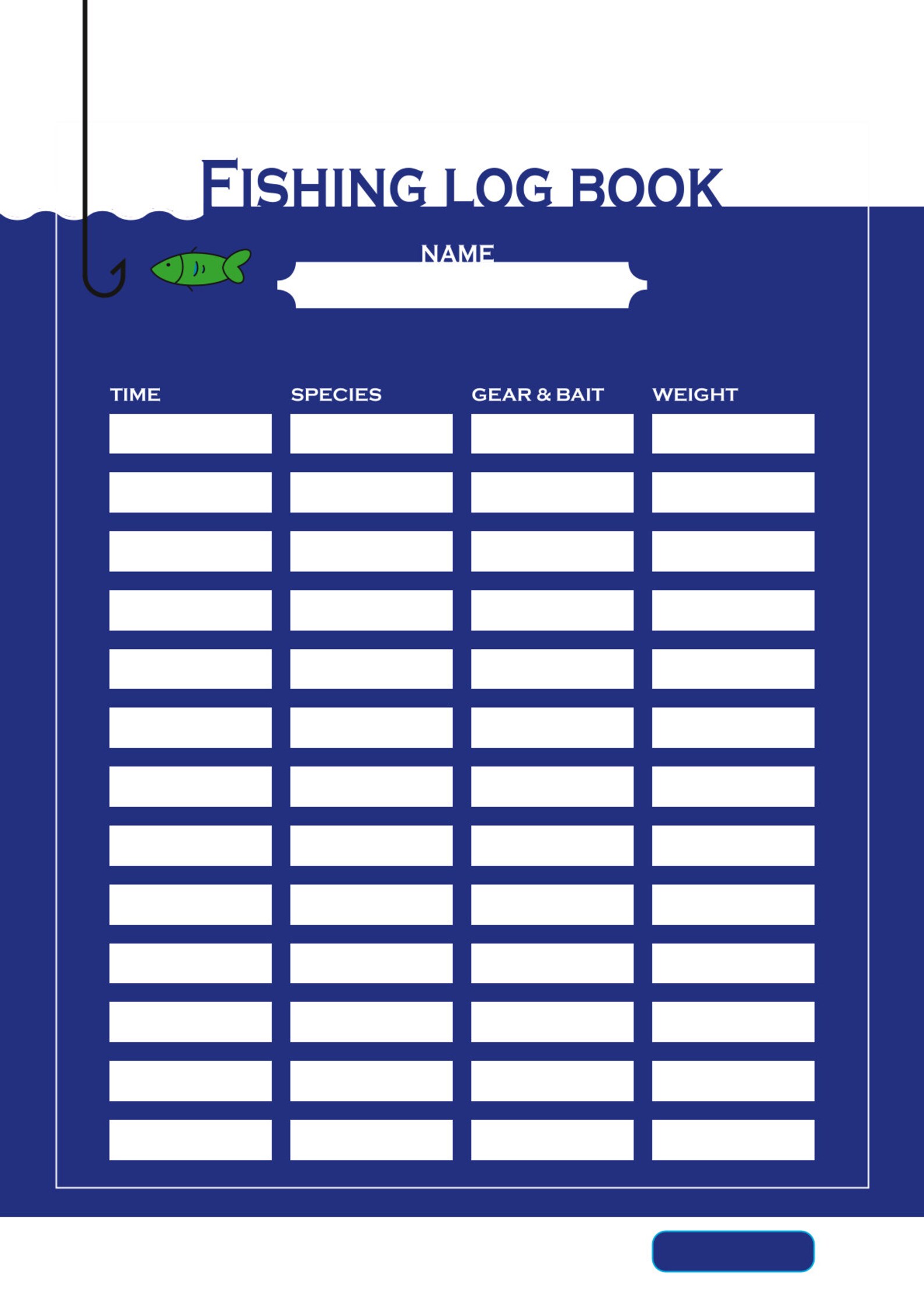 Printable Fishing Log Book, Notebook: Record You Catch, Fisherman's ...