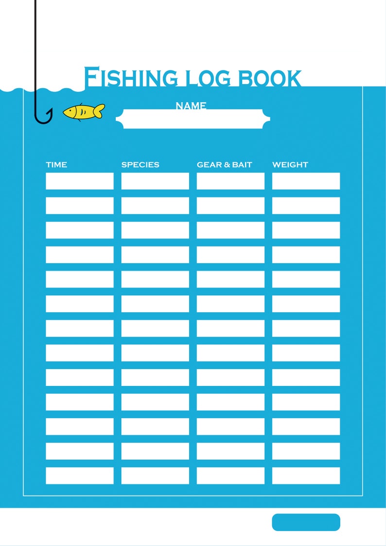 Printable Fishing Log Book, Notebook: Record You Catch, Fisherman's ...