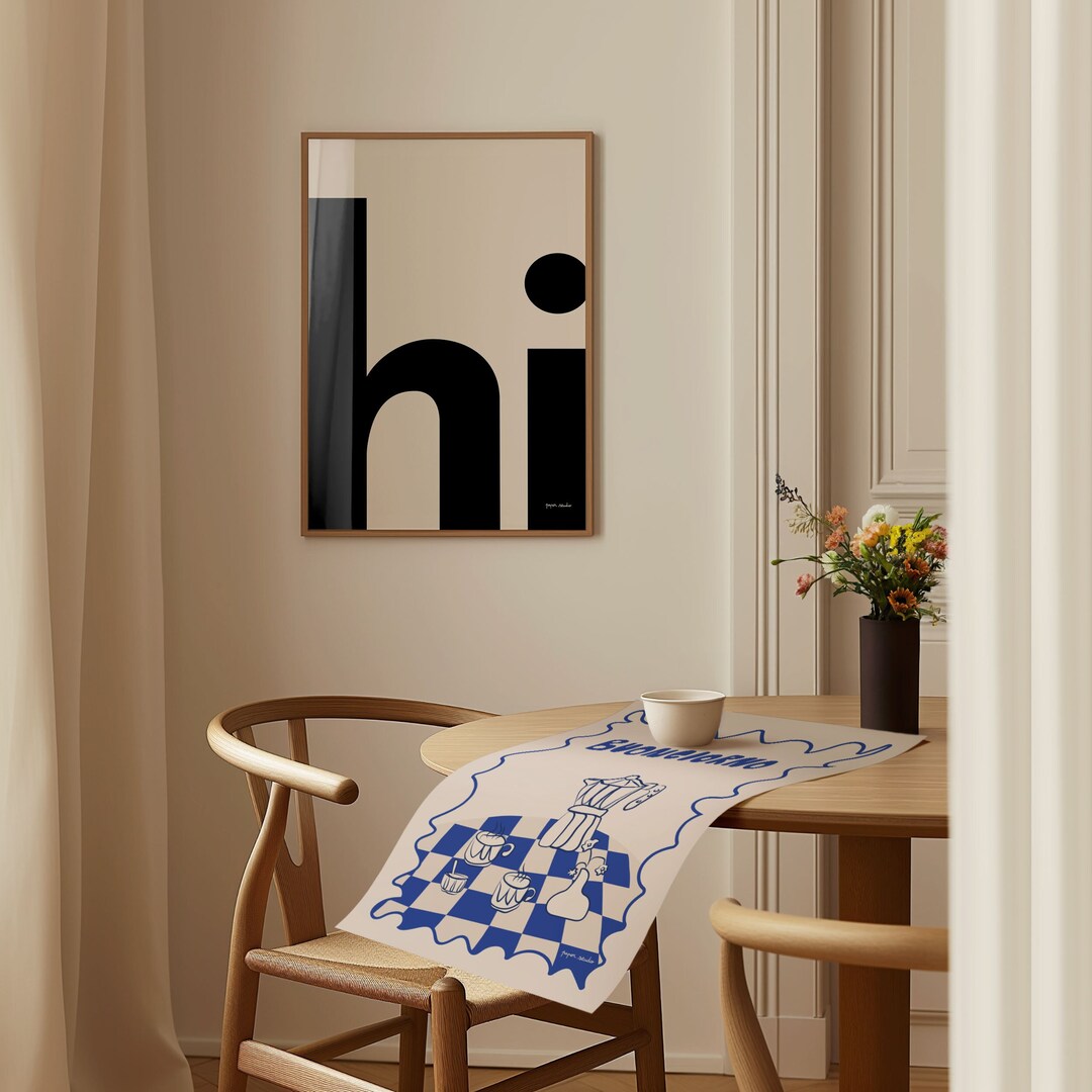 Hi Poster I Hi Typography Poster I Bold Statement Black Typography I ...