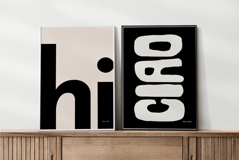 Hi Poster I Hi Typography Poster I Bold Statement Black Typography I ...